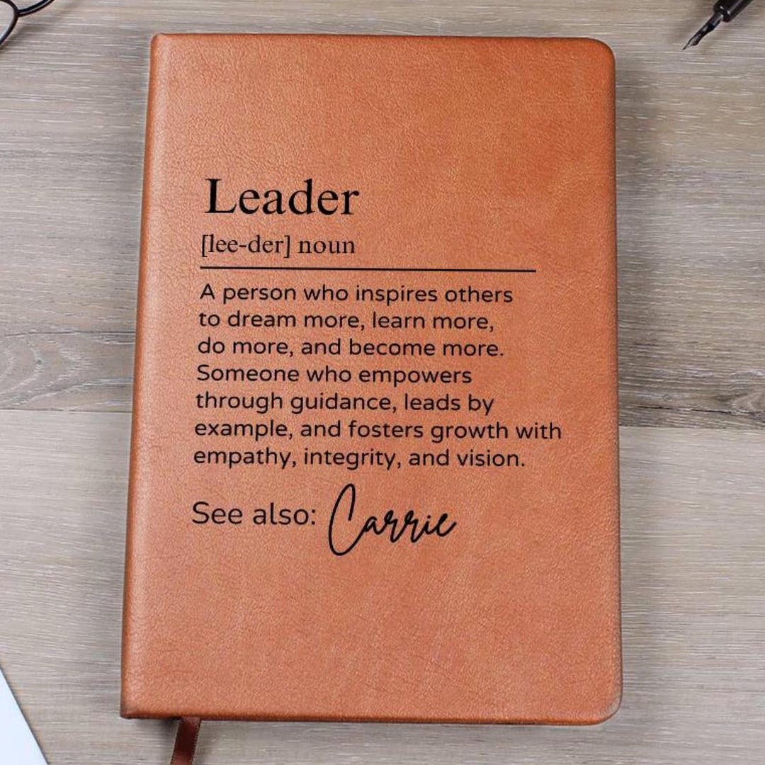 Personalized Leader Journal, Custom Coworker Gifts, A5 Vegan Leather ...