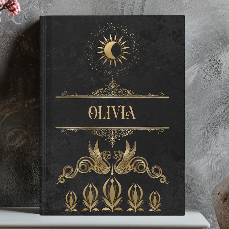 Personalized Art Nouveau Writing Journal, Custom Gothic Vintage ...
