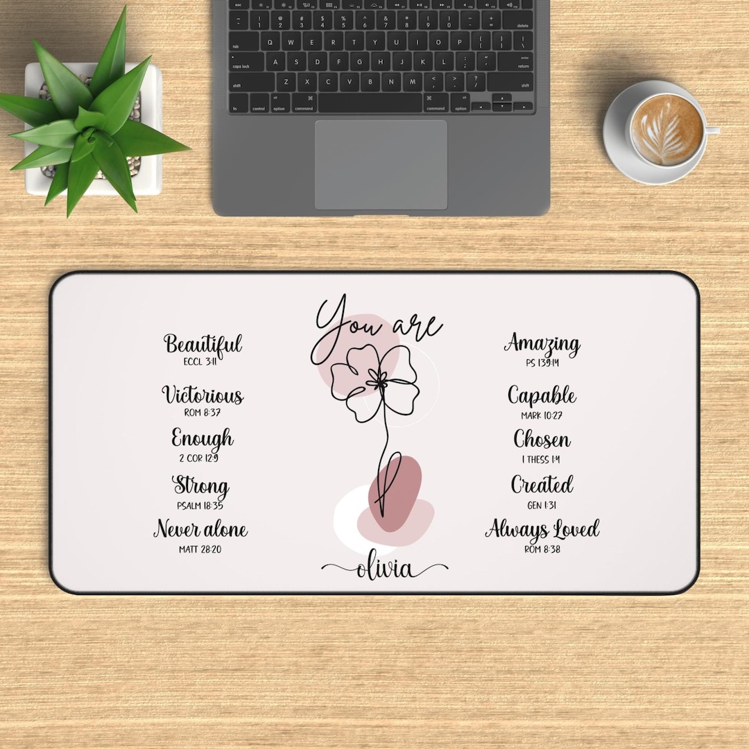 Personalized Christian Desk Mat, Prayer Bible Verse Mousepad, Spiritual ...