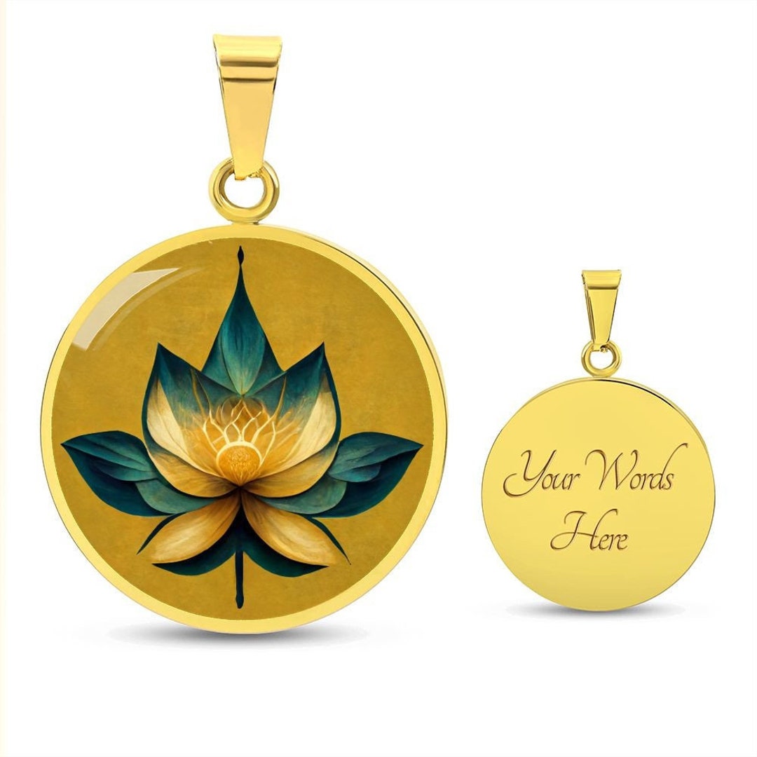 Lotus Flower Solar Plexus Chakra Necklace, Personalized Custom Jewelry ...