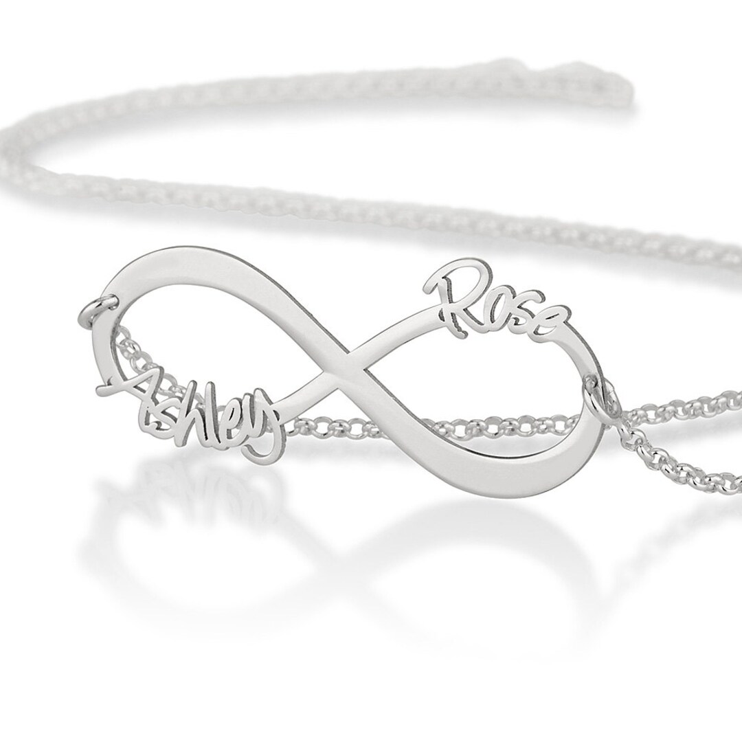 Infinity Necklace Interlocking Hoop Necklace Personalized Infinity ...