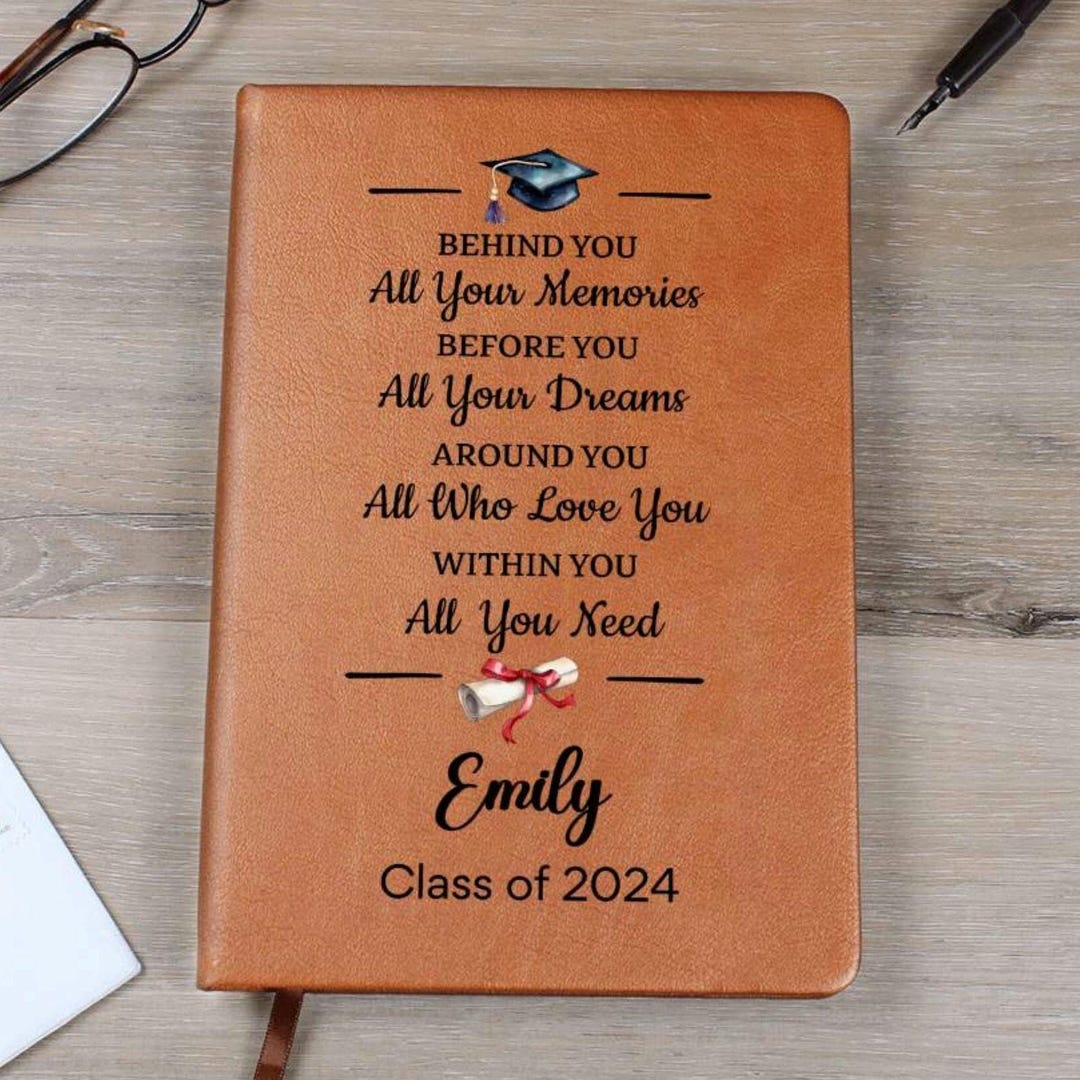 Personalized Graduation Gift Journal, Custom Name Notebook, A5 Vegan ...
