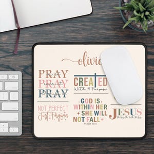 Personalized Christian Desk Mat, Prayer Bible Verse Mousepad, Spiritual ...