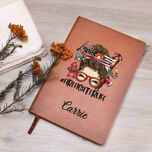 Personalized Firefighter Journal, A5 Vegan Leather Notebook With Name ...