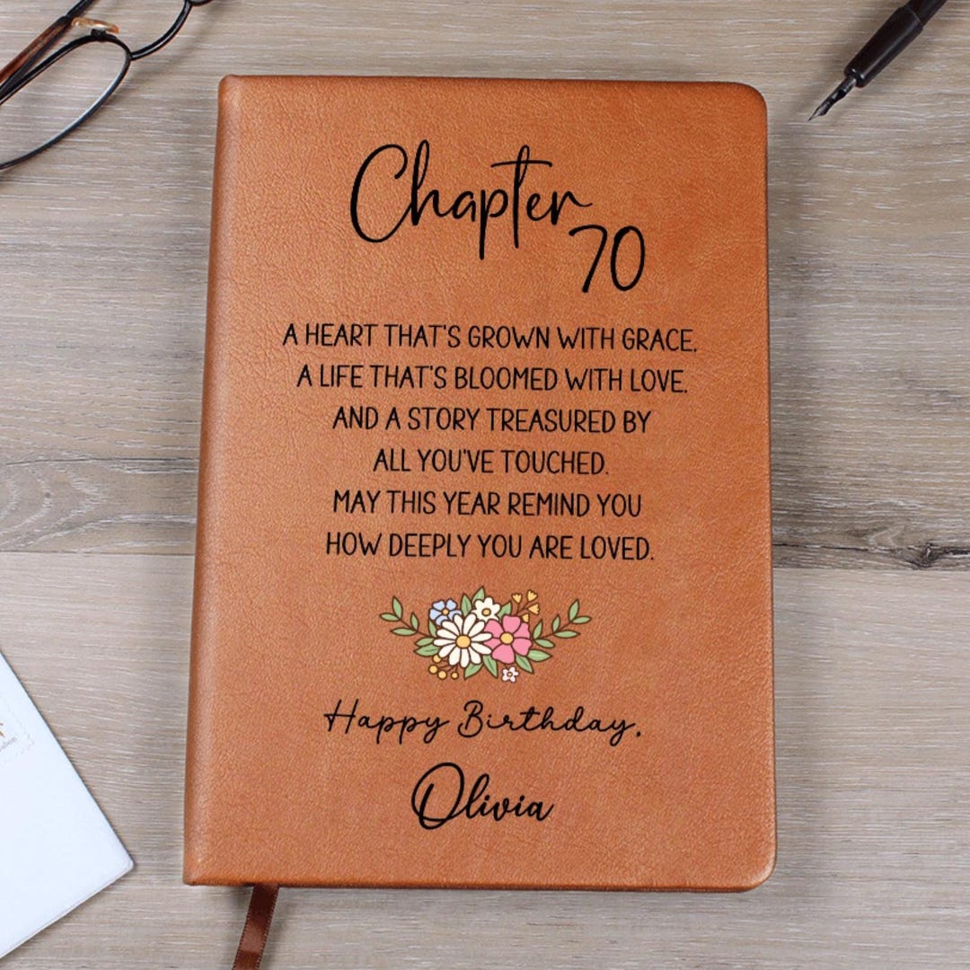 70th Birthday Gift for Her Personalized Journal, 70 Years Old Custom ...