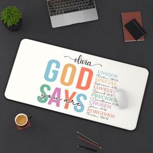 Personalized Prayer Desk Mat, Positive Affirmations Mousepad, Spiritual ...