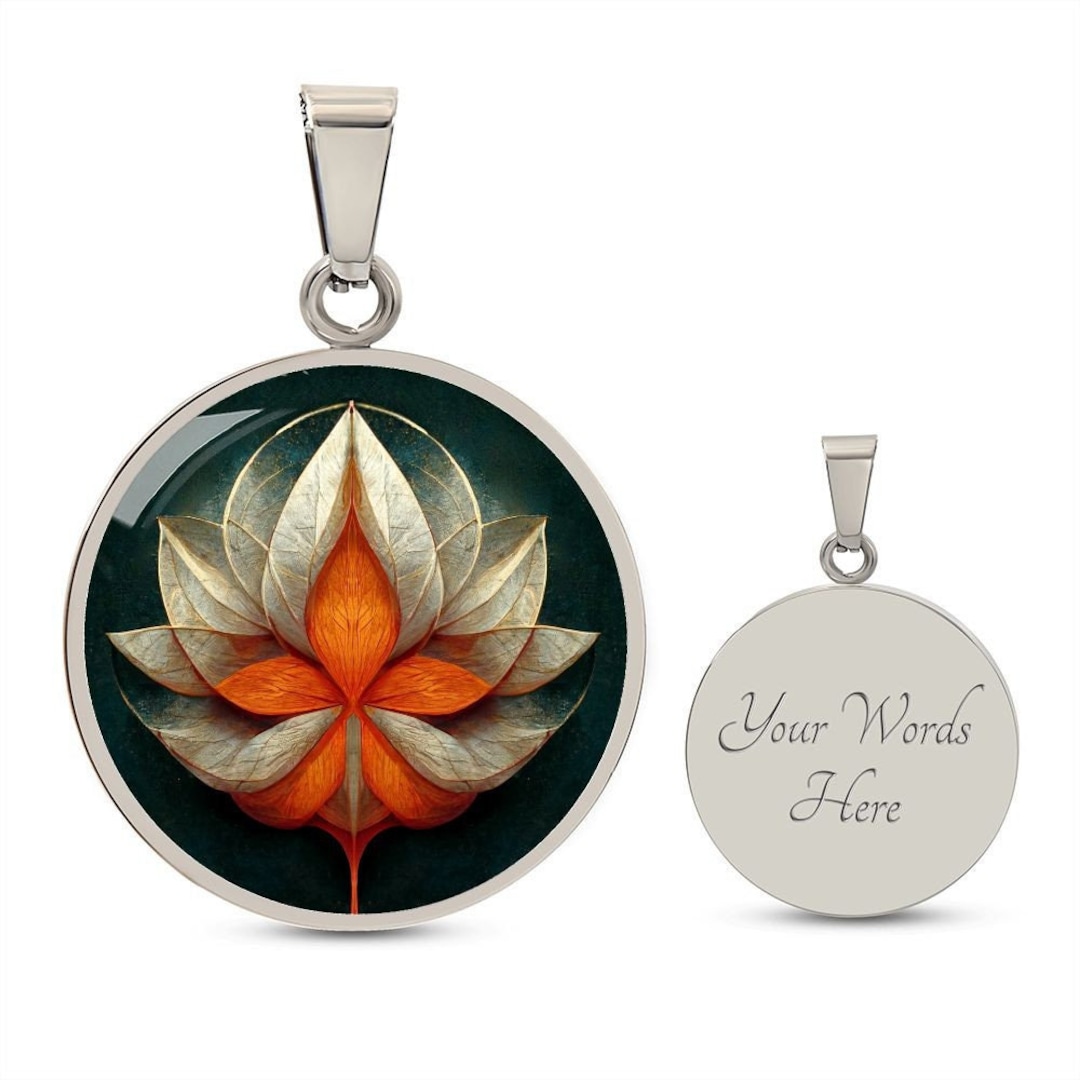 Lotus Flower Sacral Chakra Necklace, Personalized Art Jewelry, Gift for ...