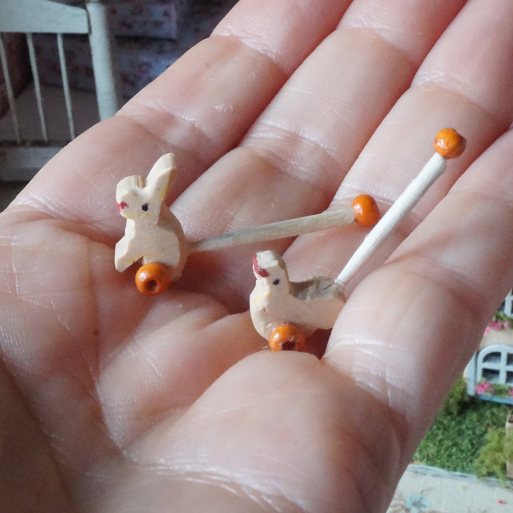 Dolls Toys NEW** OOAK rabbit toys school miniature.1:12 Miniature wood ...