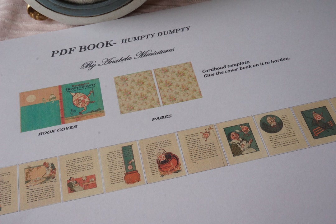 PDF- Humpty Dumpty Book- 1:12 Digital Dollhouse Miniature Books, Boxes ...