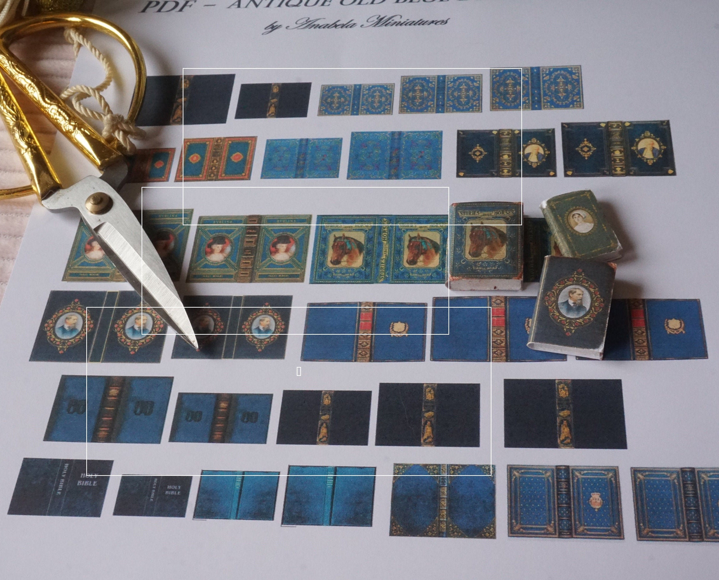 PDF Antique Old Blue Book Covers 1:12 Digital Dollhouse - Etsy