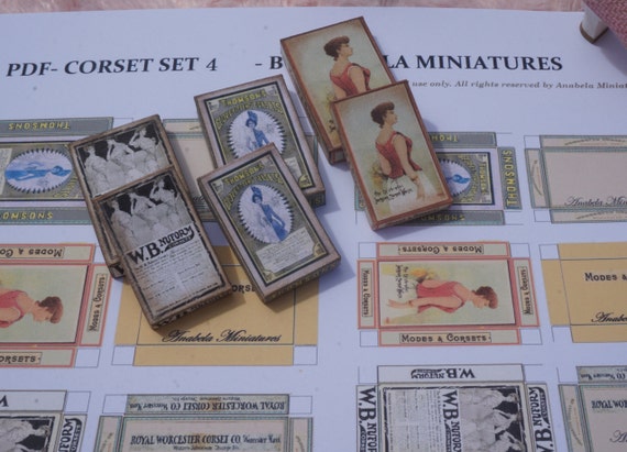Pdfdownloable Corset Box Collection 4 Set of Boxes. - Etsy