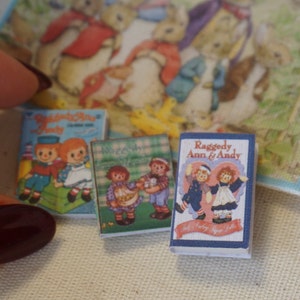 New**dollhouse Three Raggerdy Ann Books. 1:12 Dollhouse Miniature ...