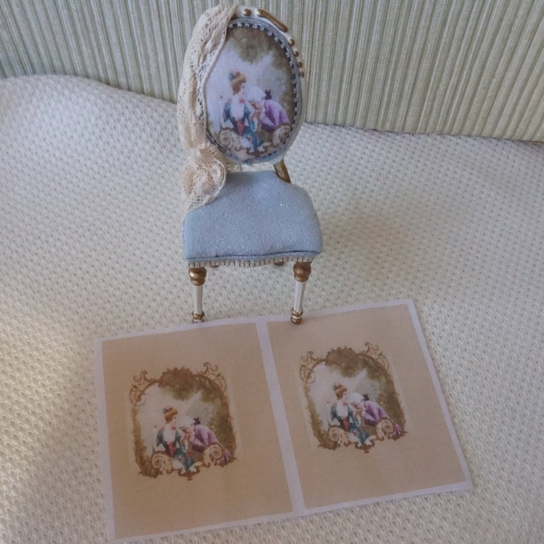 New** KIT Dollhouse Upholstered Chair. 1:12 Scale Fabric Printable ...