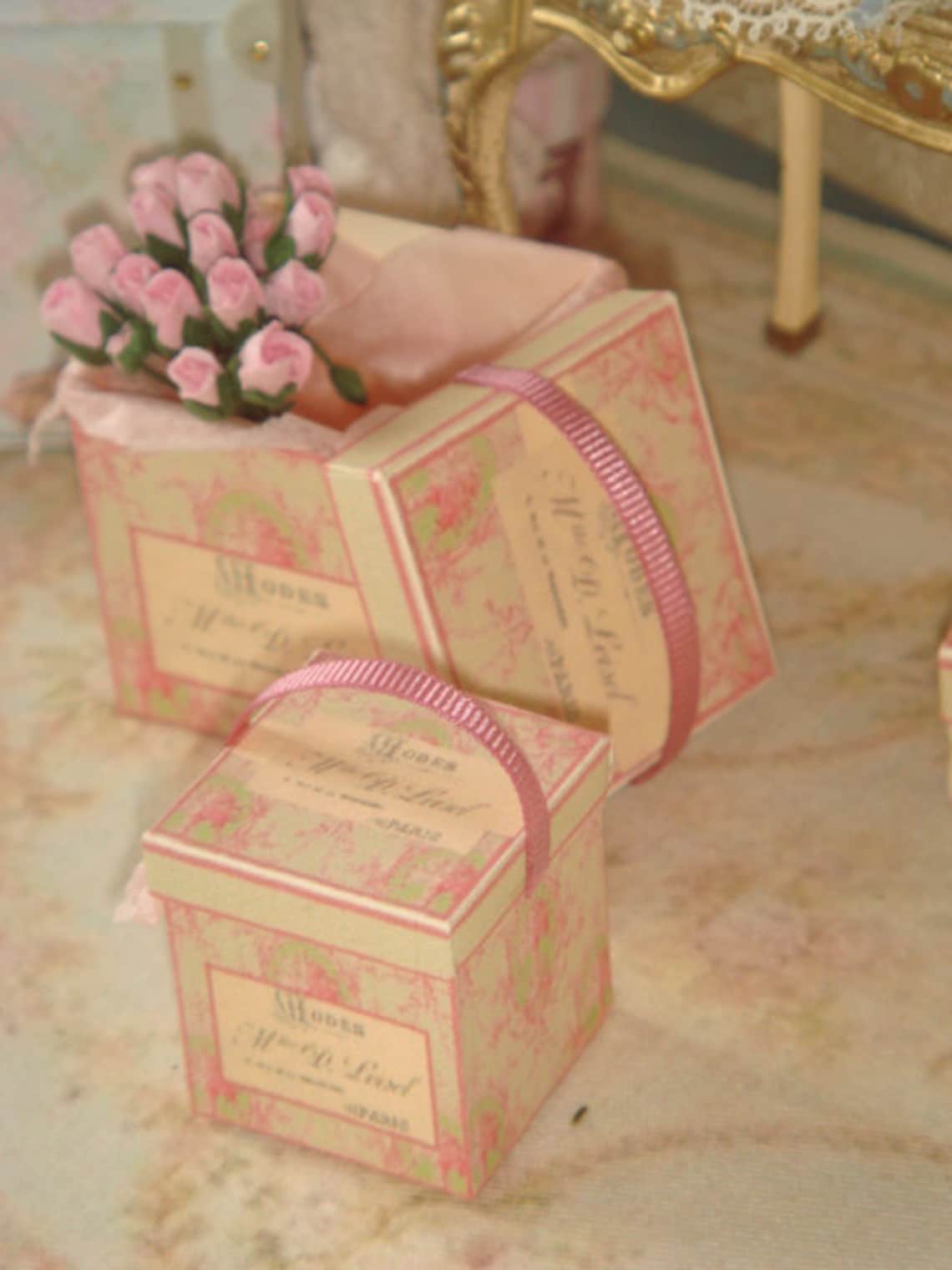 Two French Style Dollhouse Ladies Hatboxes. 1:12 Dollhouse - Etsy