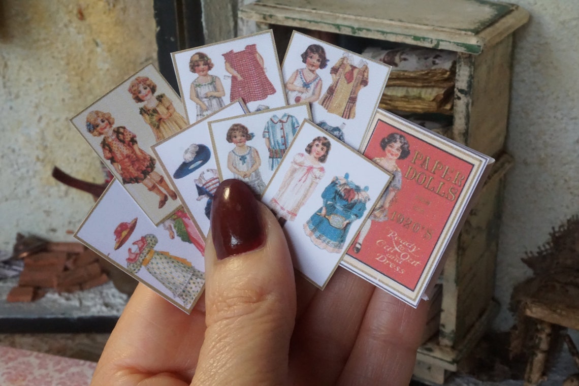 Dollhouse Doll Folder With Cutouts Illustrations. 1:12 Miniature ...