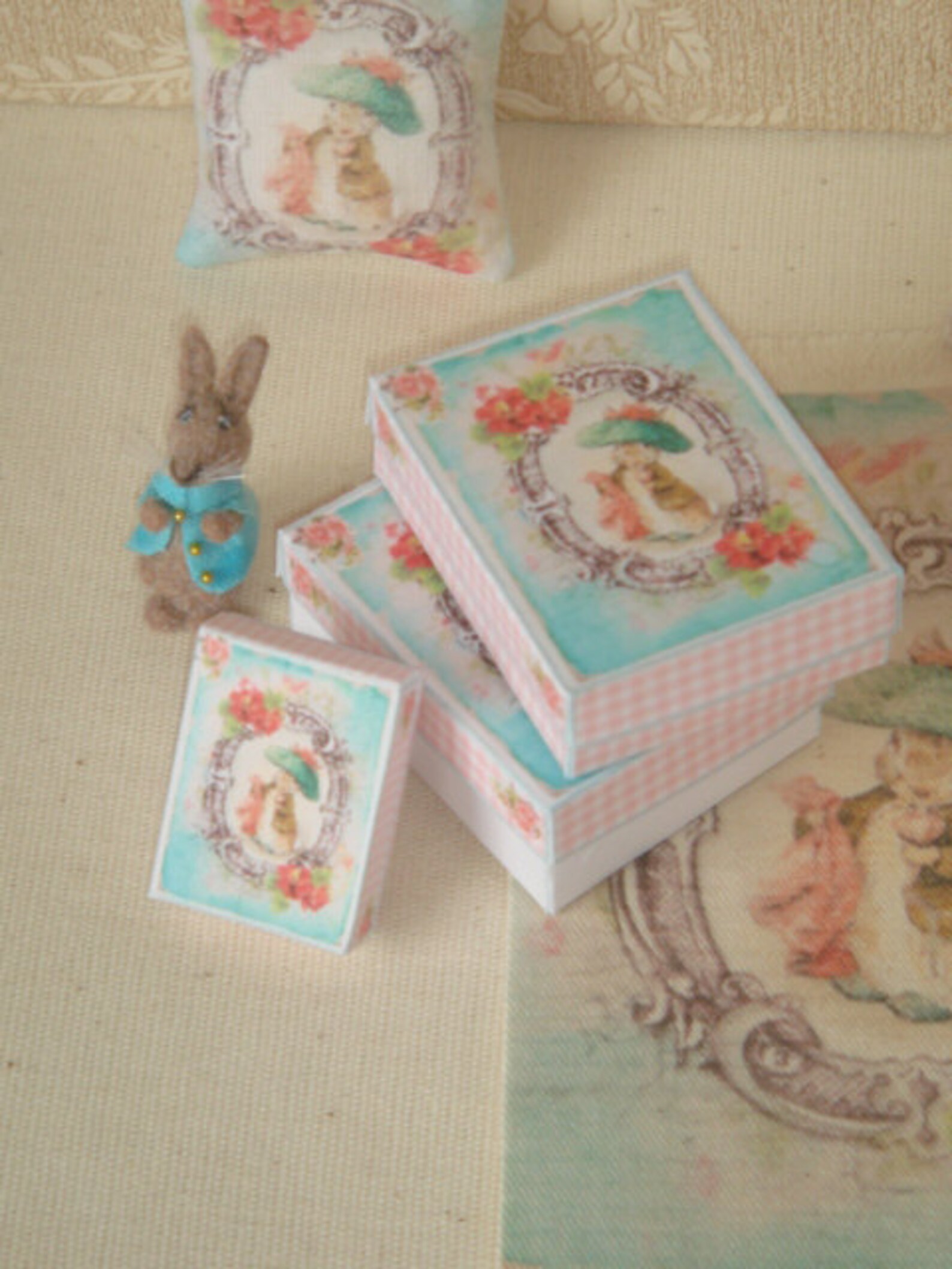 Dollhouse Two Shabby Peter Rabbit Boxes. 1:12 Miniature Peter - Etsy