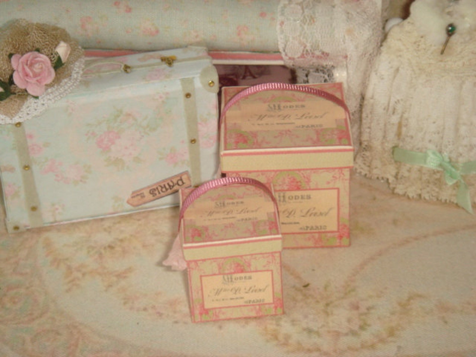 Two French Style Dollhouse Ladies Hatboxes. 1:12 Dollhouse - Etsy