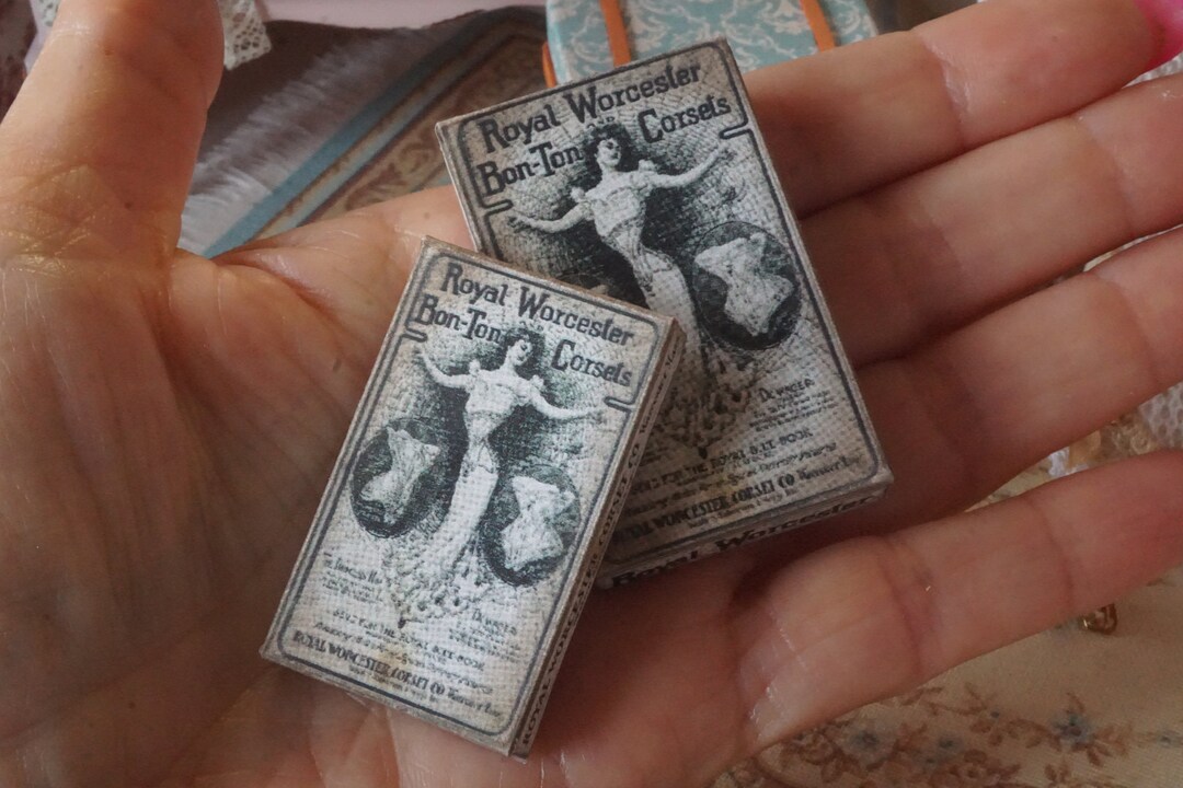 NEW Two Vintage Corset Boxes. 1:12 Miniature Assambled Openable S Boxes ...
