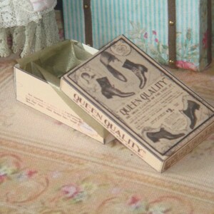 Antique Ladies Boots Box for Dollhouses. 1:12 Antique Storage Miniature ...