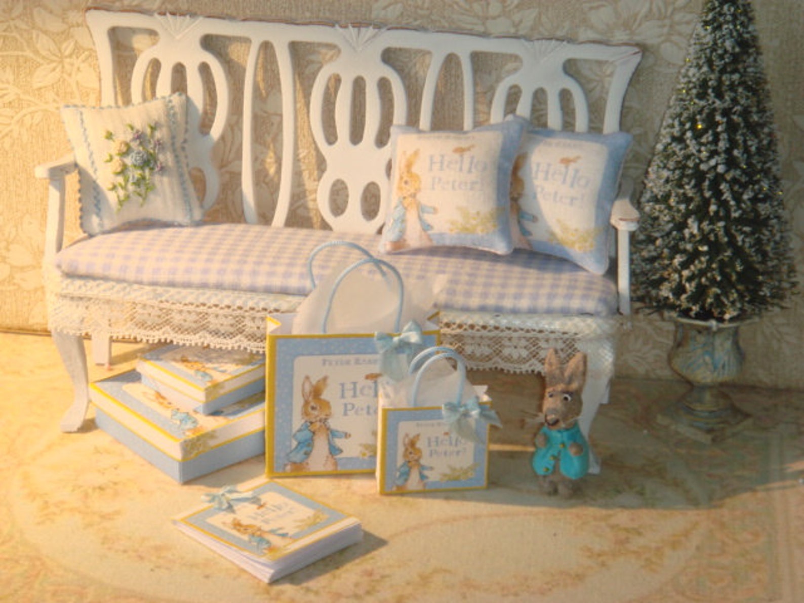 Dollhouse Two Peter Rabbit Boxes. 1:12 Miniature Hello Peter | Etsy