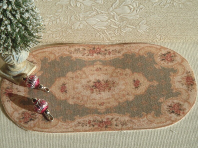 Dollhouse Aubusson Oval Rug. 1:12 Dollhouse Miniature Rugs. - Etsy