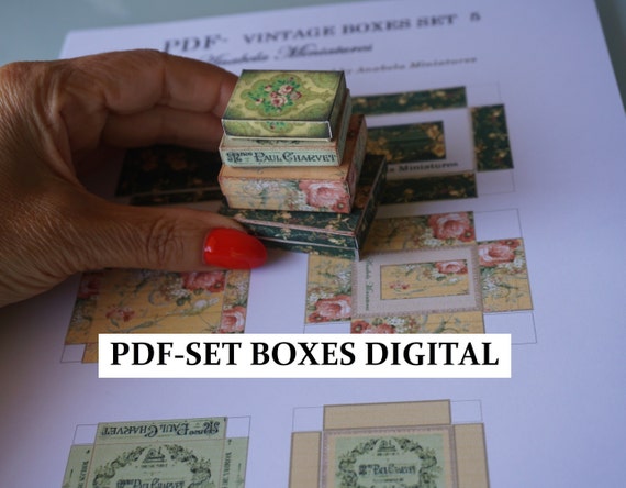 Pdfdownloable Vintage Antique Set of Four Victorian Boxes - Etsy