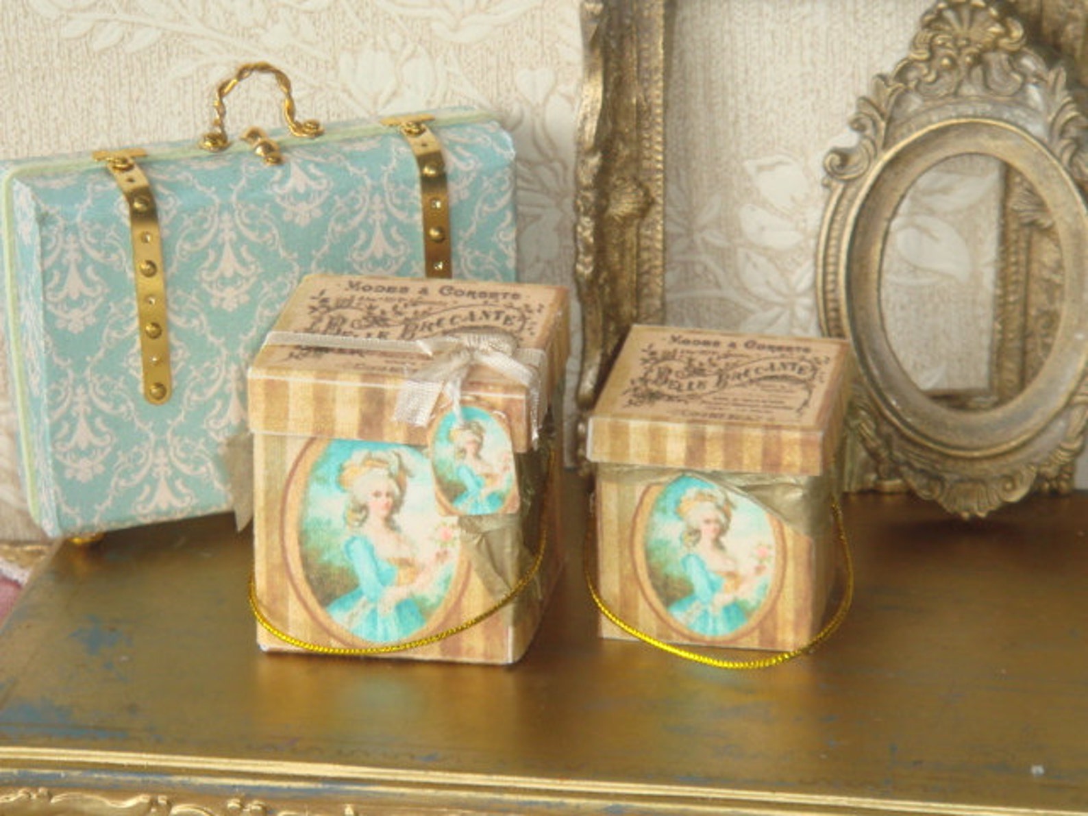 Two French Style Dollhouse Ladies Hatboxes. 1:12 Dollhouse | Etsy