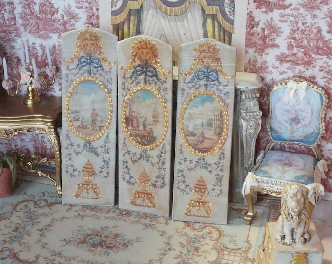 Newdollhouse Set of Three Panels. 1:12 Dollhouse Miniature French Style ...