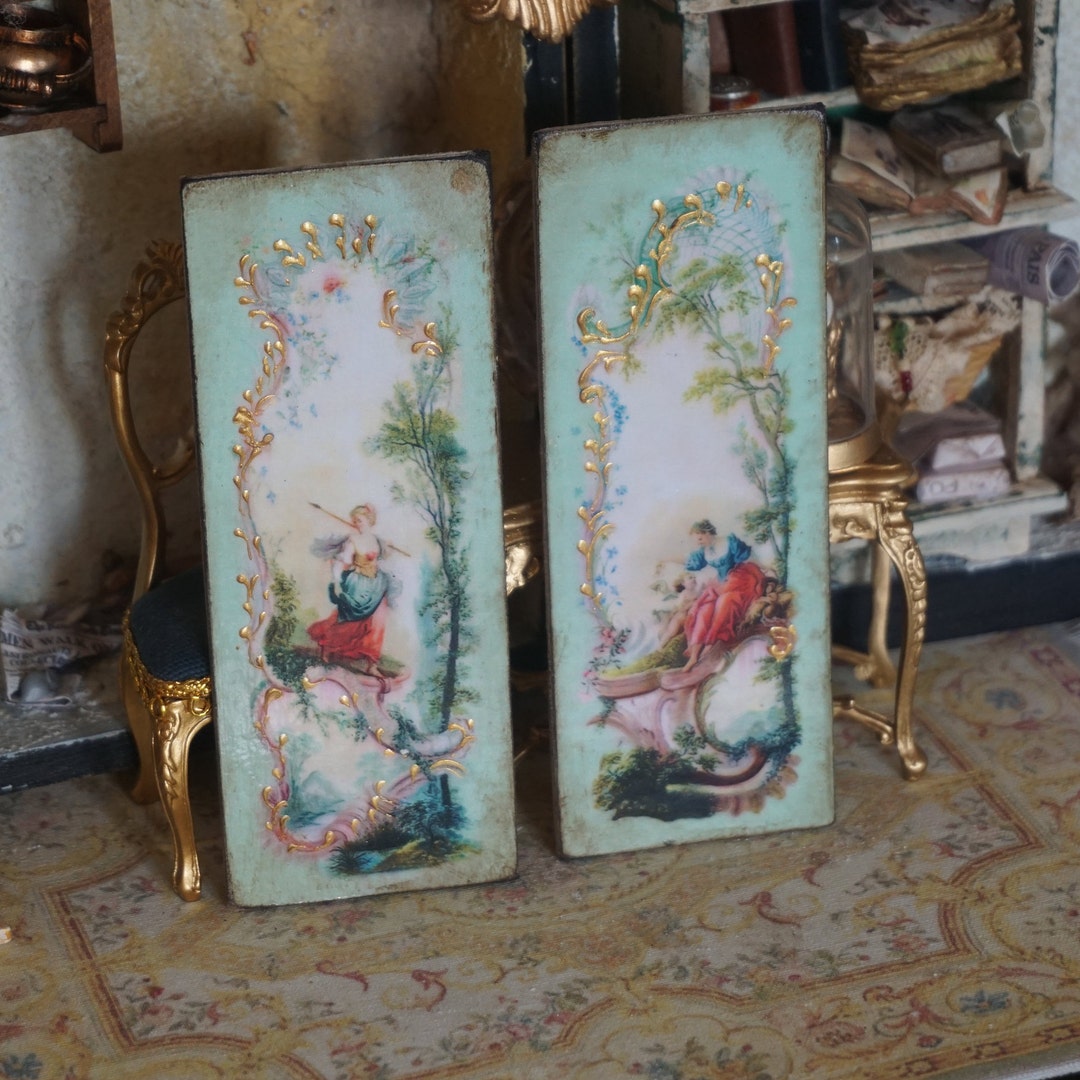 Dollhouse Antique French Romantic Panels. 1:12 Dollhouse Miniature ...