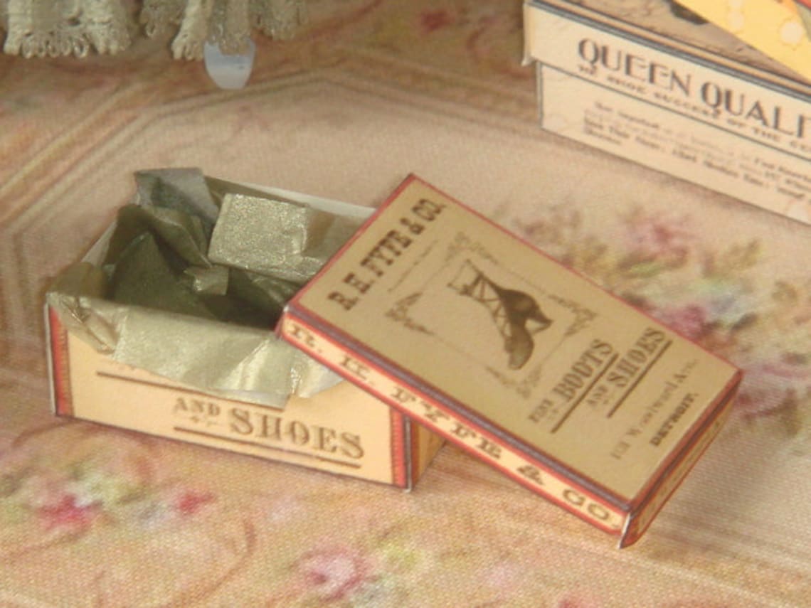 Antique Ladies Boots Box for Dollhouses. 1:12 Antique Storage - Etsy