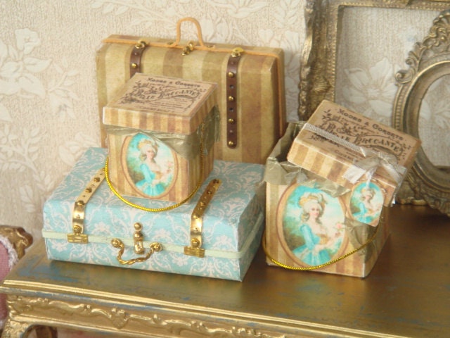 Two French Style Dollhouse Ladies Hatboxes. 1:12 Dollhouse - Etsy