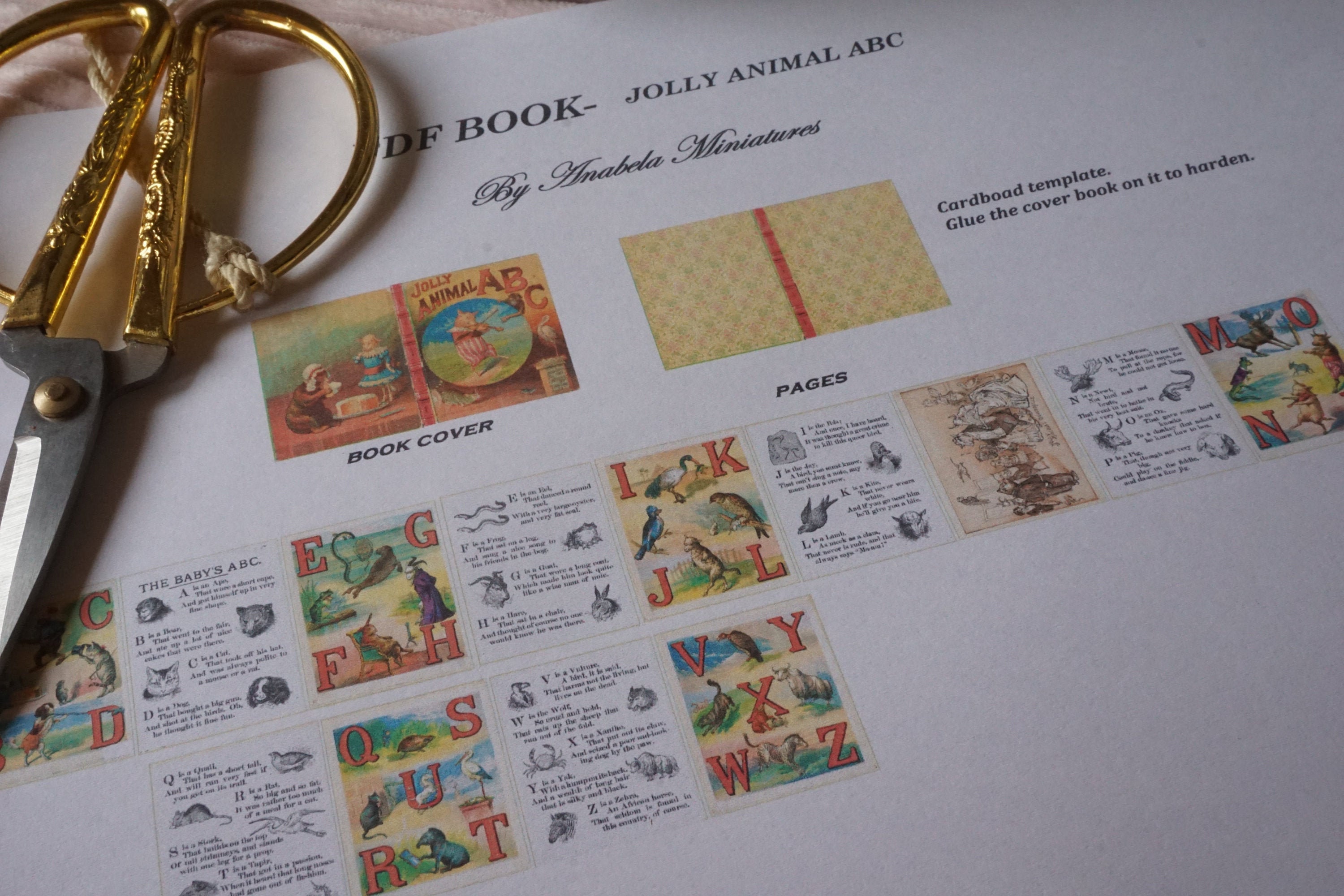 Yourself book printies. PDF-Jolly Animals ABC 1:12 Digital dollhouse ...