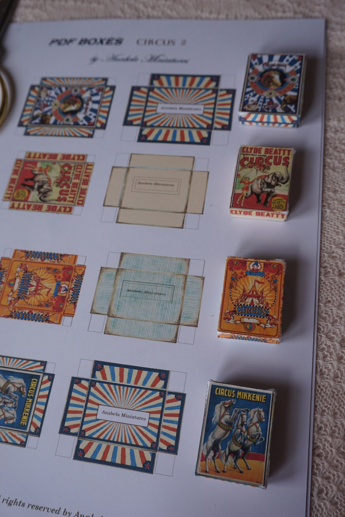 Pdfdownloable Vintage Antique Set of Four CIRCUS Boxes Set - Etsy