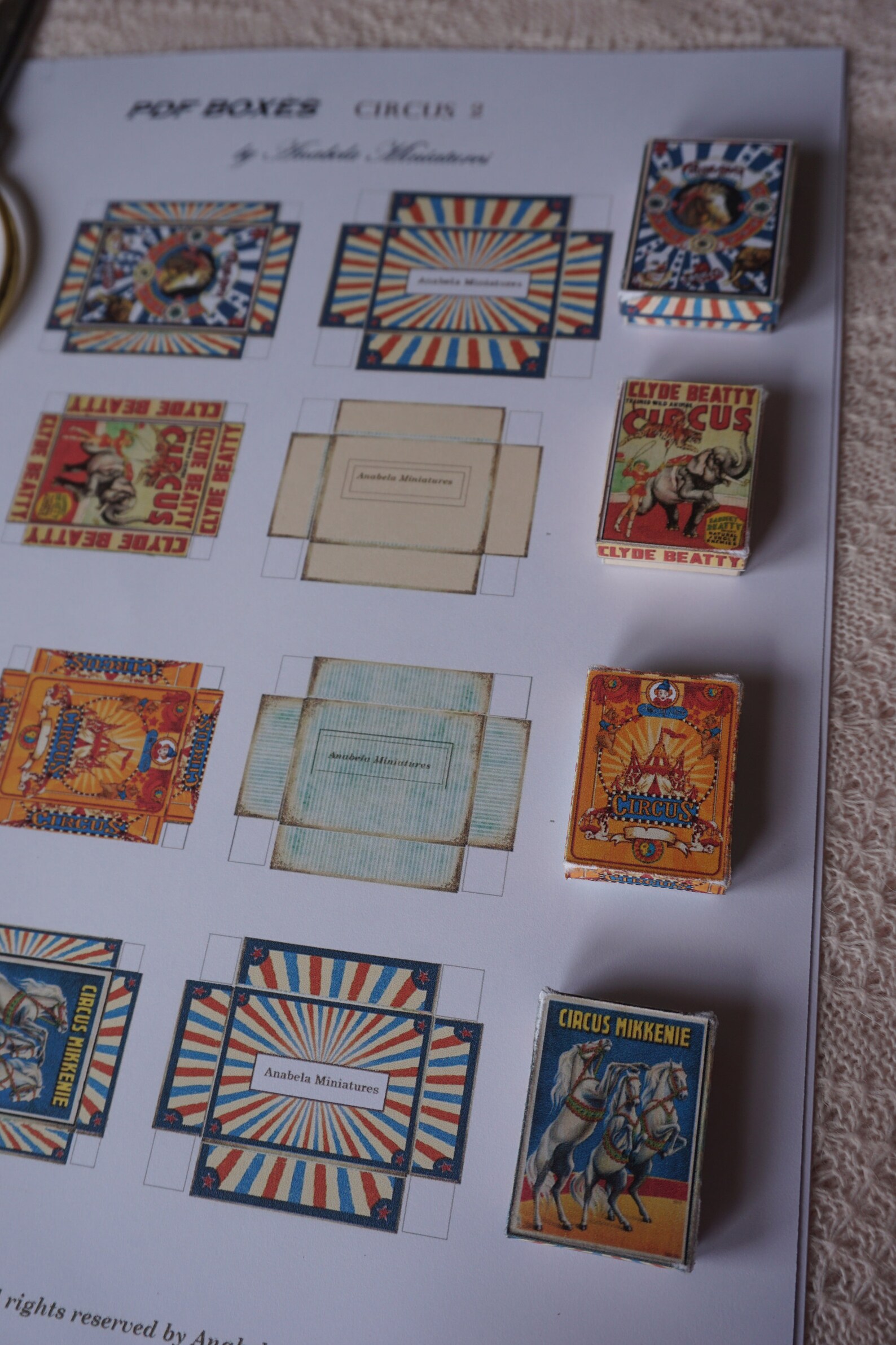 Pdfdownloable Vintage Antique Set of Four CIRCUS Boxes Set - Etsy