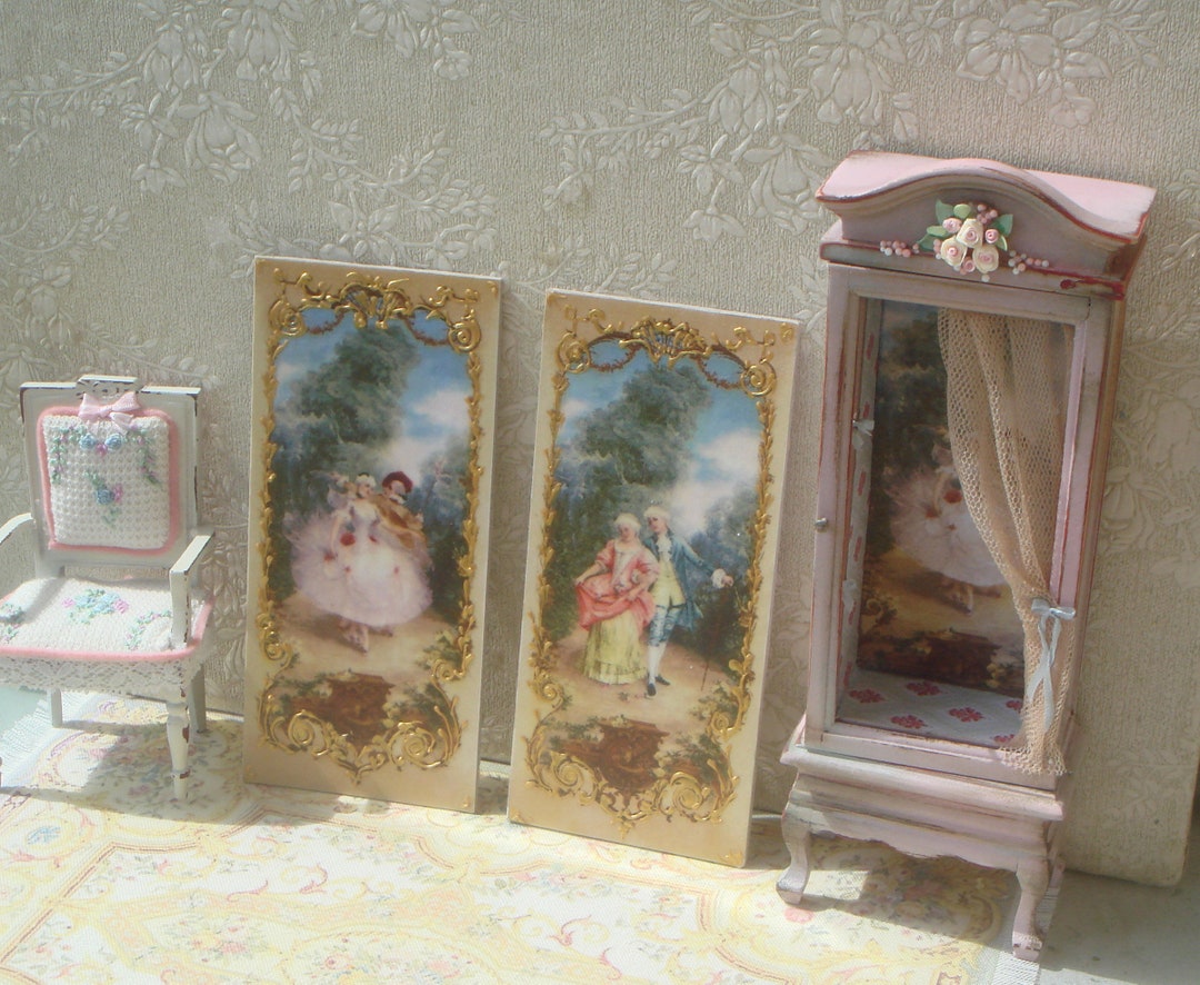 Dollhouse Aubusson Panel. 1:12 Dollhouse Miniature French Style Wall ...