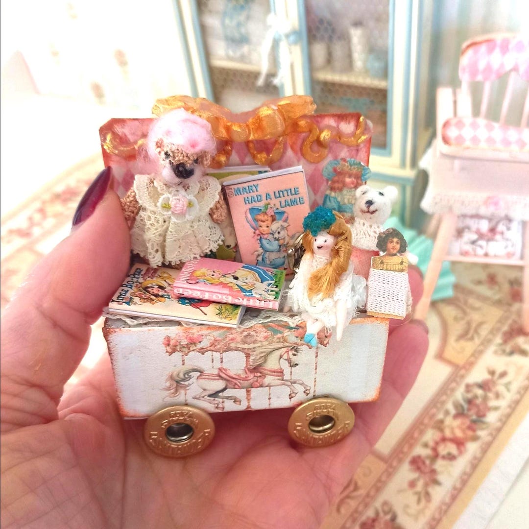 OOAK Miniature Carousel Wagon With Handmade Dolls, 1:12 Scale ...