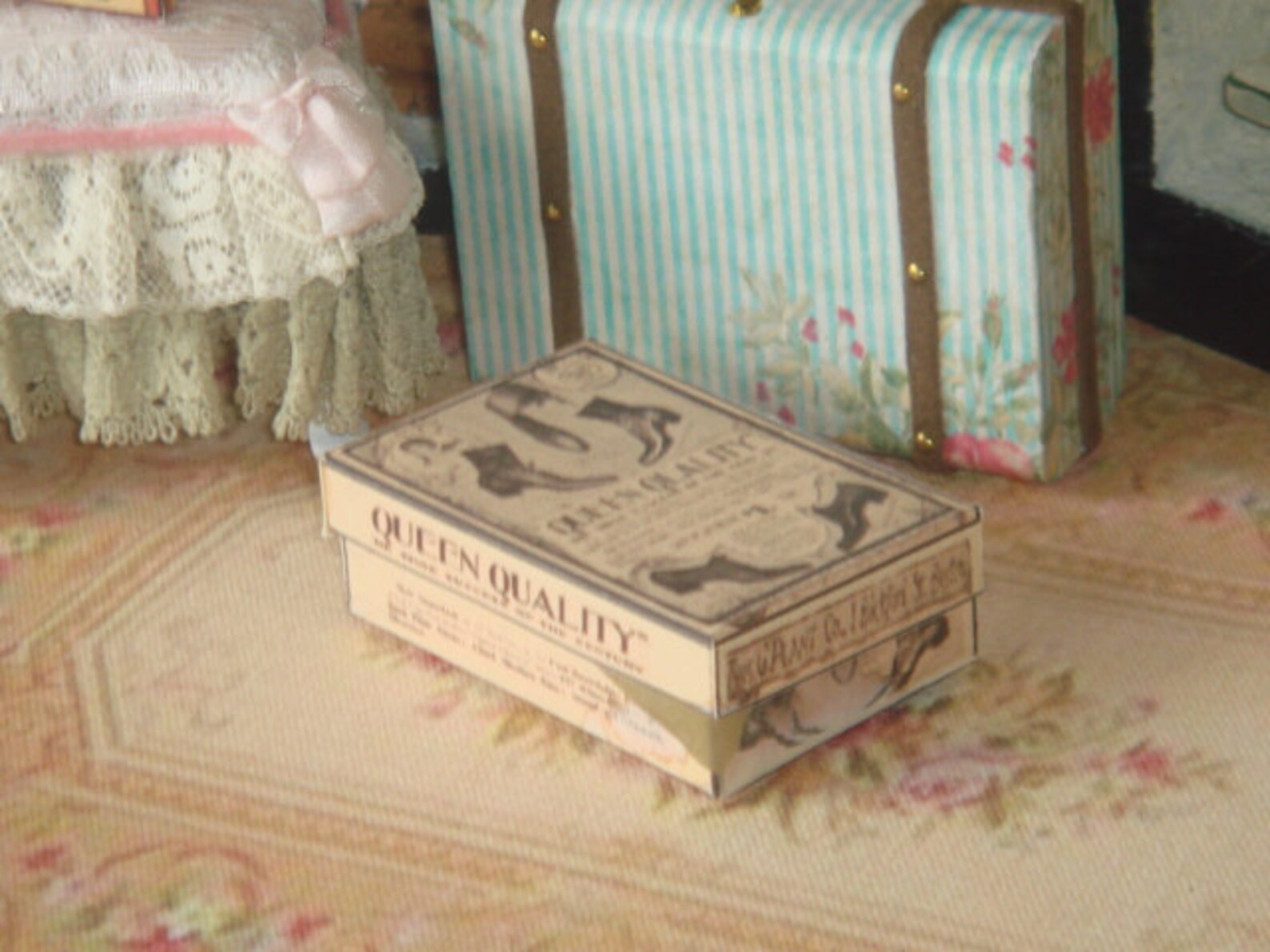 Antique Ladies Boots Box for Dollhouses. 1:12 Antique Storage - Etsy