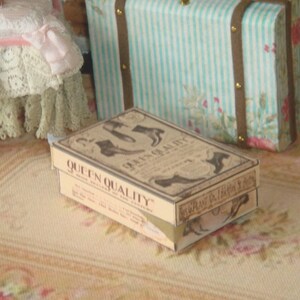Antique Ladies Boots Box for Dollhouses. 1:12 Antique Storage Miniature ...