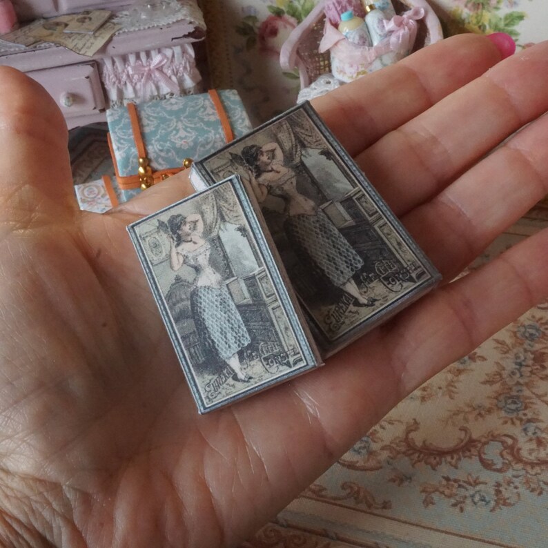 NEW** Two Vintage Corset Boxes. 1:12 Miniature Assambled Openable S ...