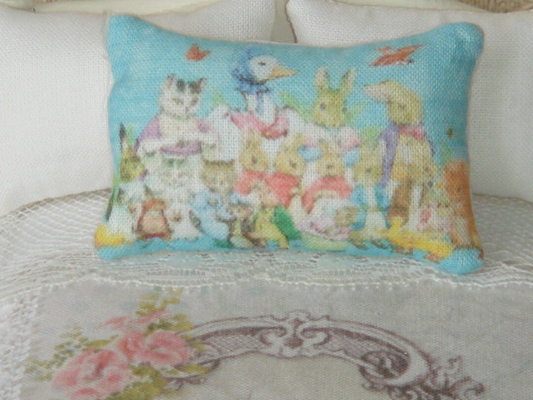 Dollhouse Peter Rabbit Pillow. 1:12 Miniature Peter Rabbit Collection ...