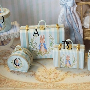 New**dollhouse Soft Blue Children Suitcase Set.three Miniature Luggage ...