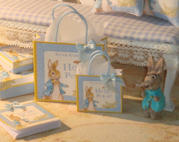 Dollhouse Two Peter Rabbit Gift Bags. 1:12 Miniature Hello - Etsy