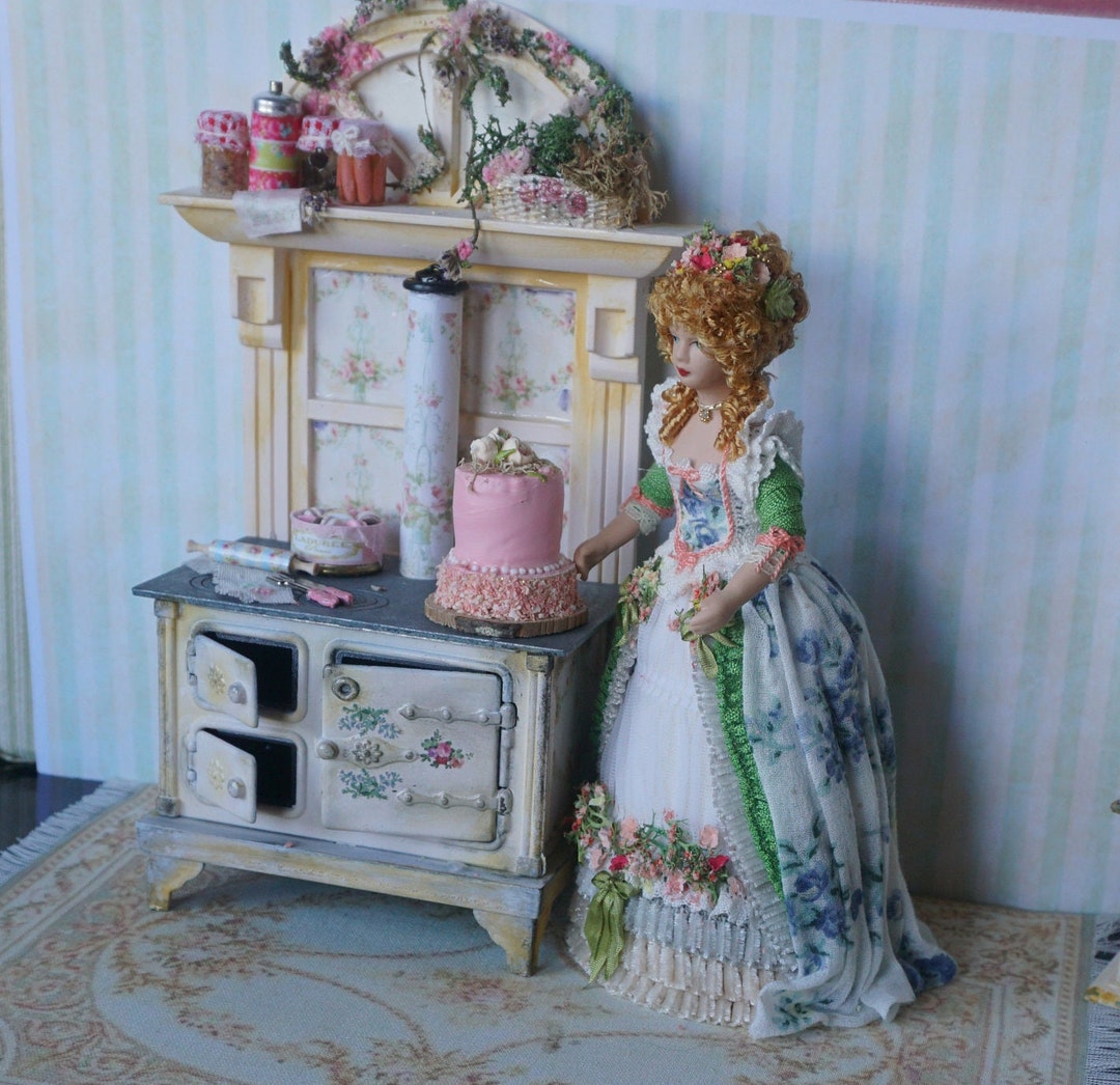 Newdollhouse Shabbby Vintage AGA Stove 1:12 Miniature Furniture for ...