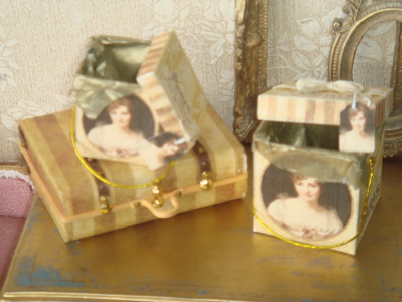 Two French Style Dollhouse Ladies Hatboxes. 1:12 Dollhouse - Etsy
