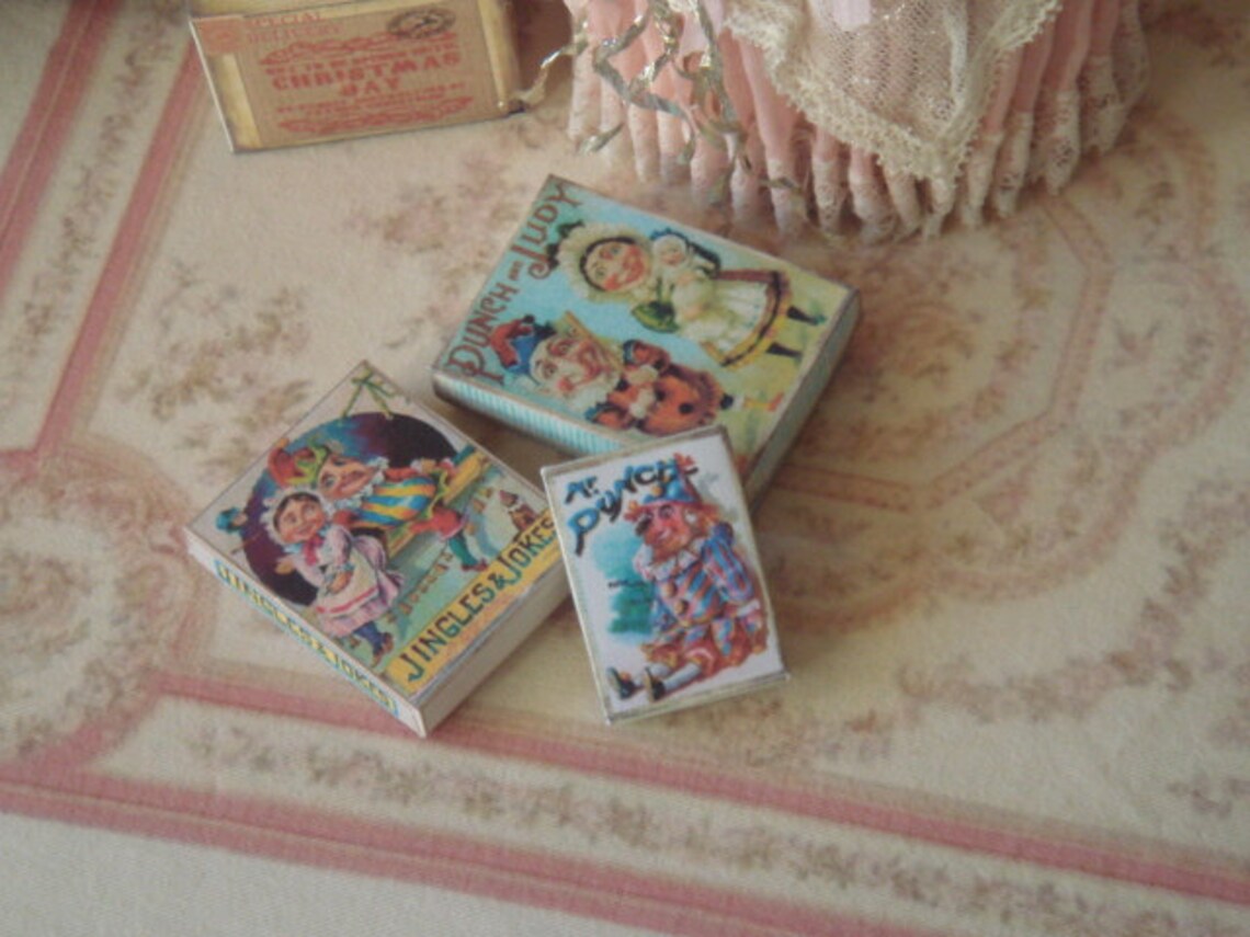 Three Vintage PUNCH AND JUDY Boxes for Dollhouses. 1:12 Dollhouse ...