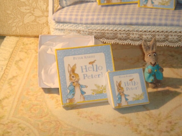 Dollhouse Two Peter Rabbit Boxes. 1:12 Miniature Hello Peter | Etsy