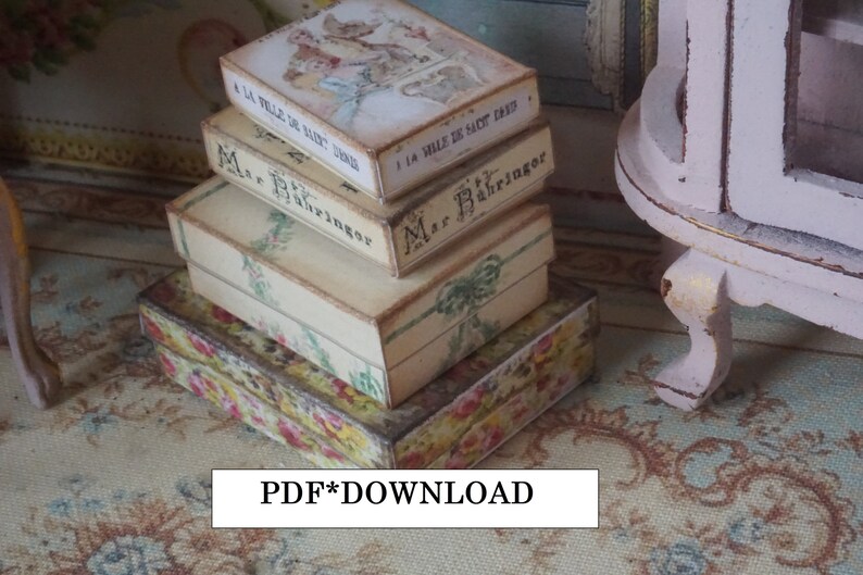 Pdfdownloable Vintage Antique Set of Four Victorian Boxes - Etsy