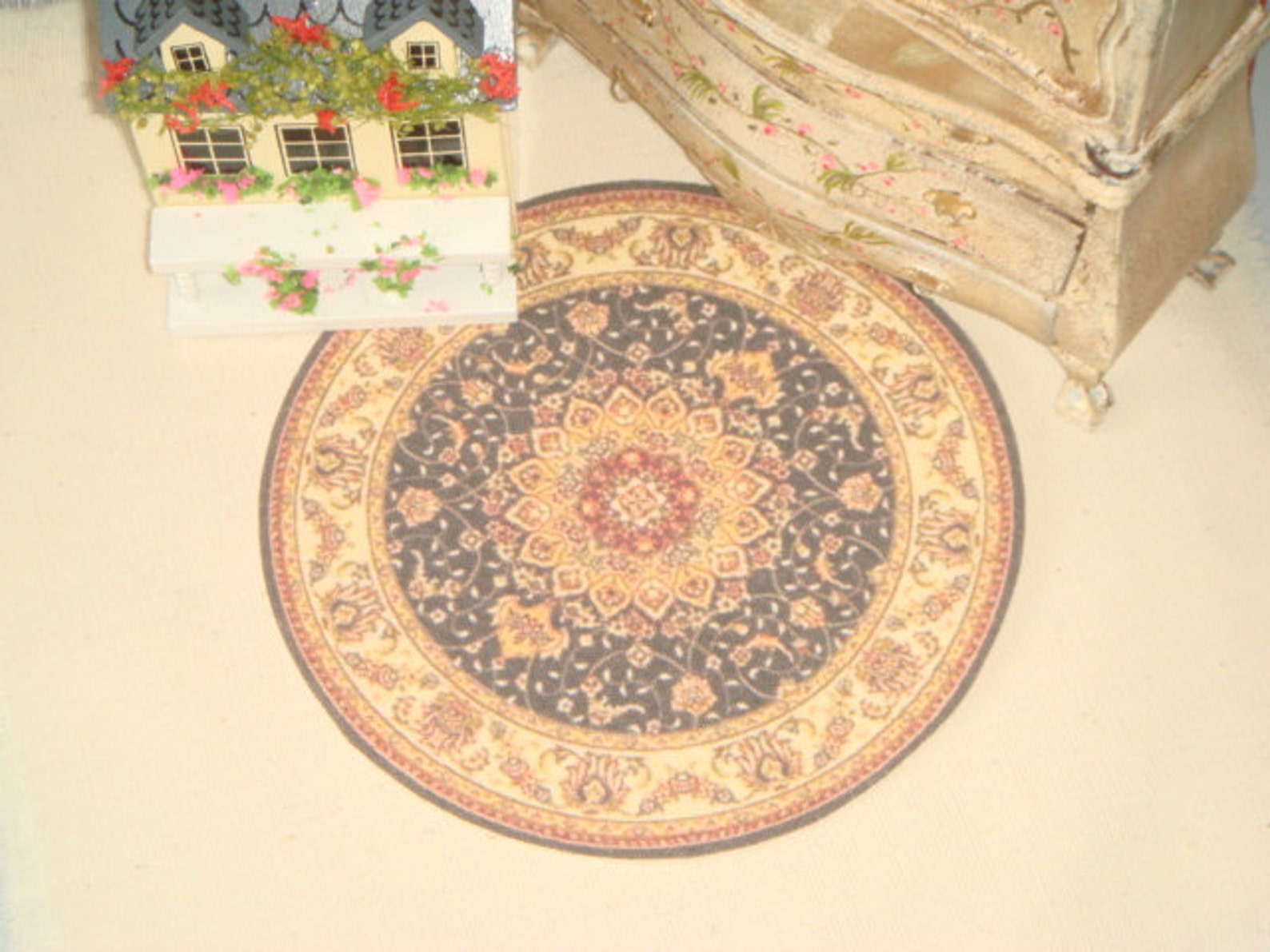 Dollhouse Round Classic Rug. 1:12 Dollhouse Miniature Rugs. - Etsy