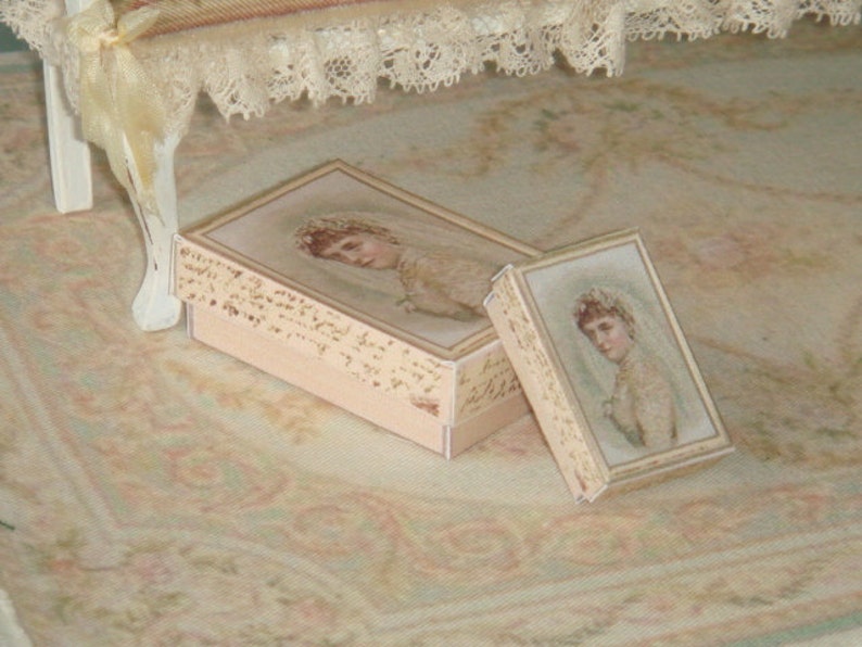 Two Vintage Wedding Boxes. 1:12 Dollhouse Miniature Boxes. - Etsy