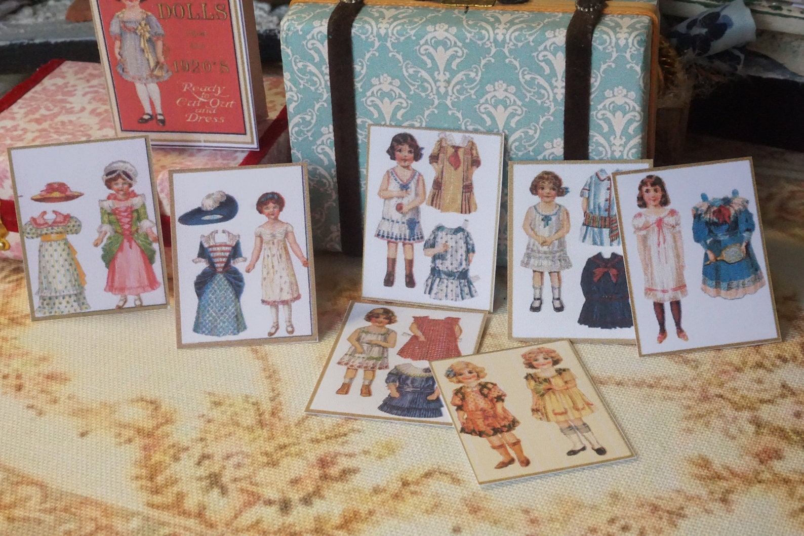 Dollhouse Doll Folder With Cutouts Illustrations. 1:12 Miniature ...